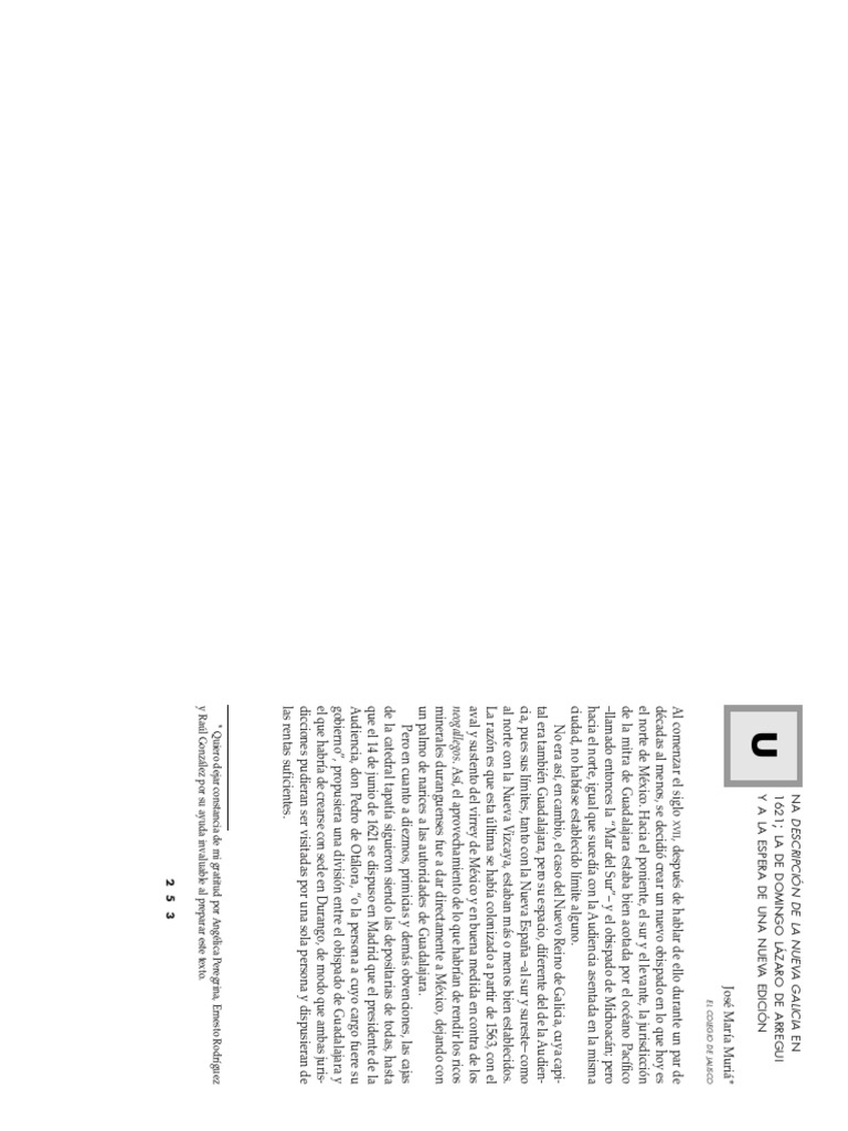 UNA DESCRIPCIÓN DE LA NUEVA GALICIA EN 1621.pdf Version 1 | PDF ...