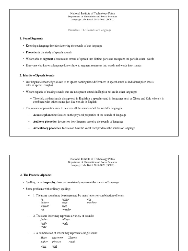 Phonetics The Sounds of Language | PDF | Phonetics | Speech