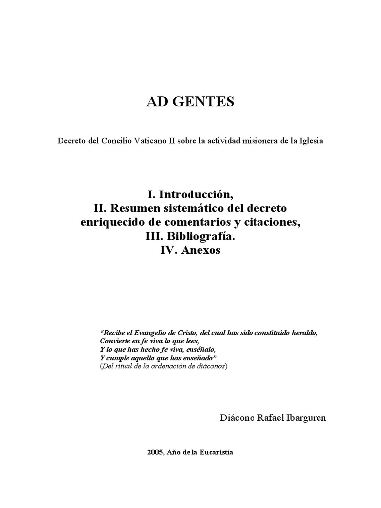 Ad Gentes. | PDF | Iglesia Católica | Misionero