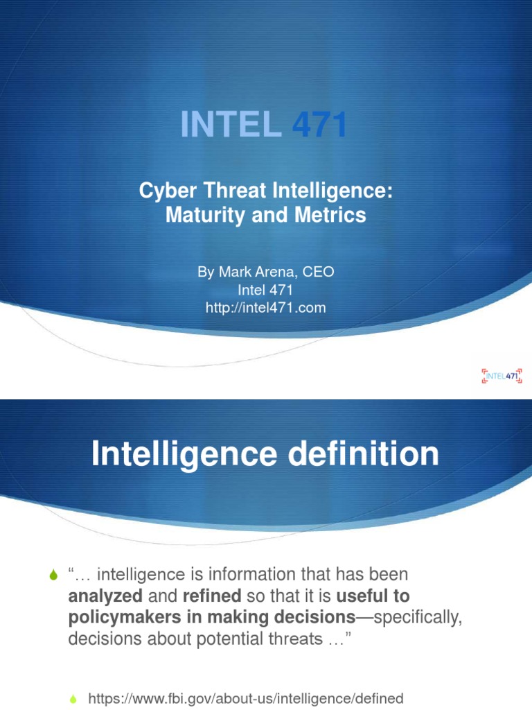 Cyber Threat Intelligence - Maturity and Metrics | Download Free PDF ...