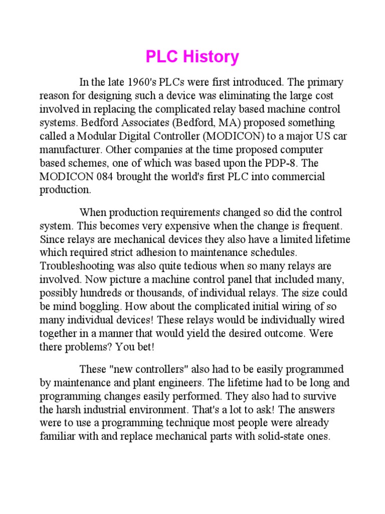 2) PLC History | PDF | Programmable Logic Controller | Office Equipment