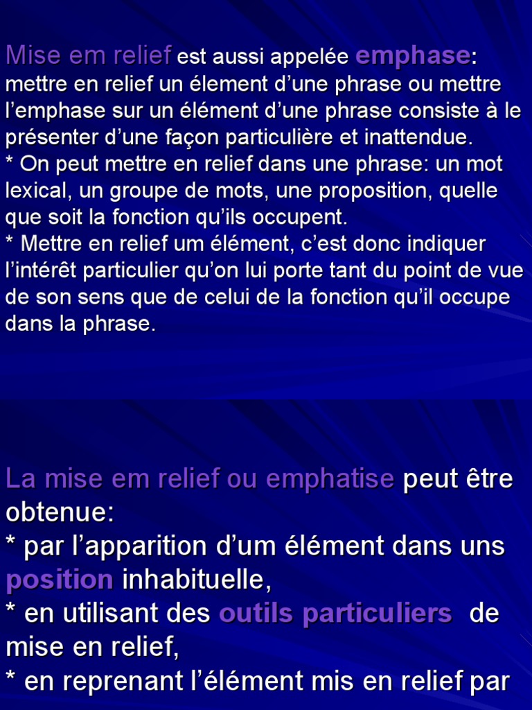 Emphase | PDF | Sujet (Grammaire) | Phrase
