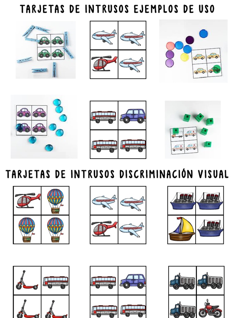 Tarjetas de Intrusos Discriminación Visual Medios de Transporte | PDF