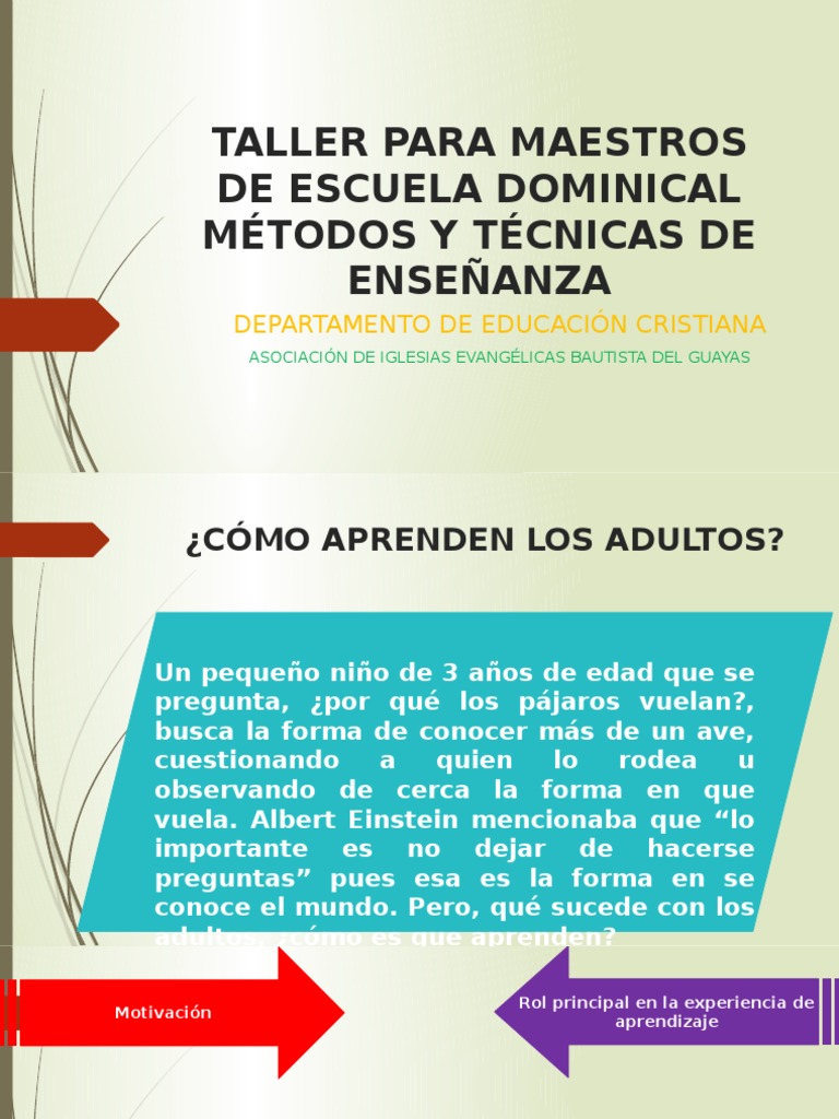 Taller para Maestros de Escuela Dominical | PDF | Aprendizaje | Ciencias del comportamiento