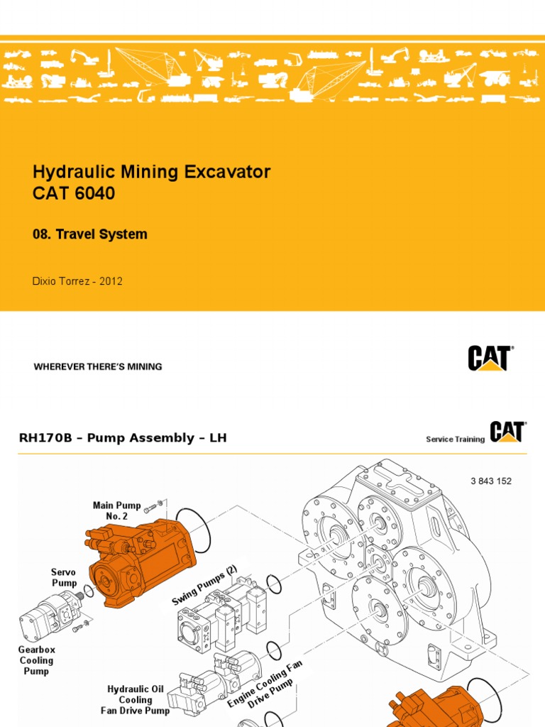 Hydraulic excavator CAT 6040 travel system components | PDF | Valve | Brake