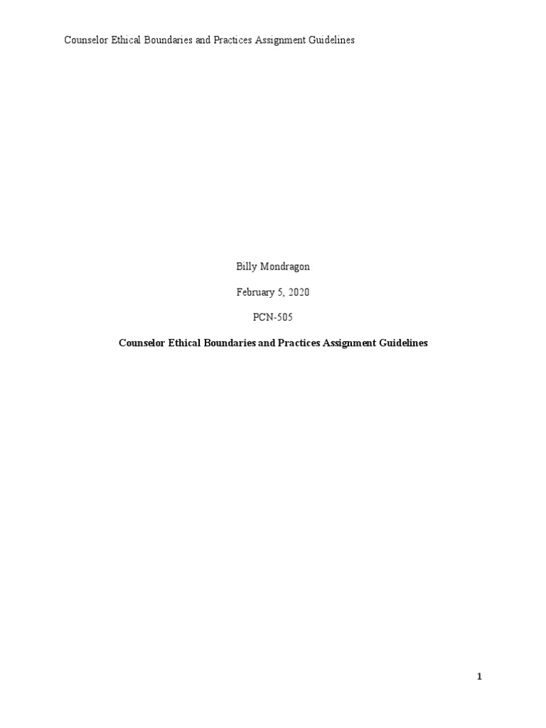 Ethical Boundaries and Practices BM | PDF | School Counselor ...