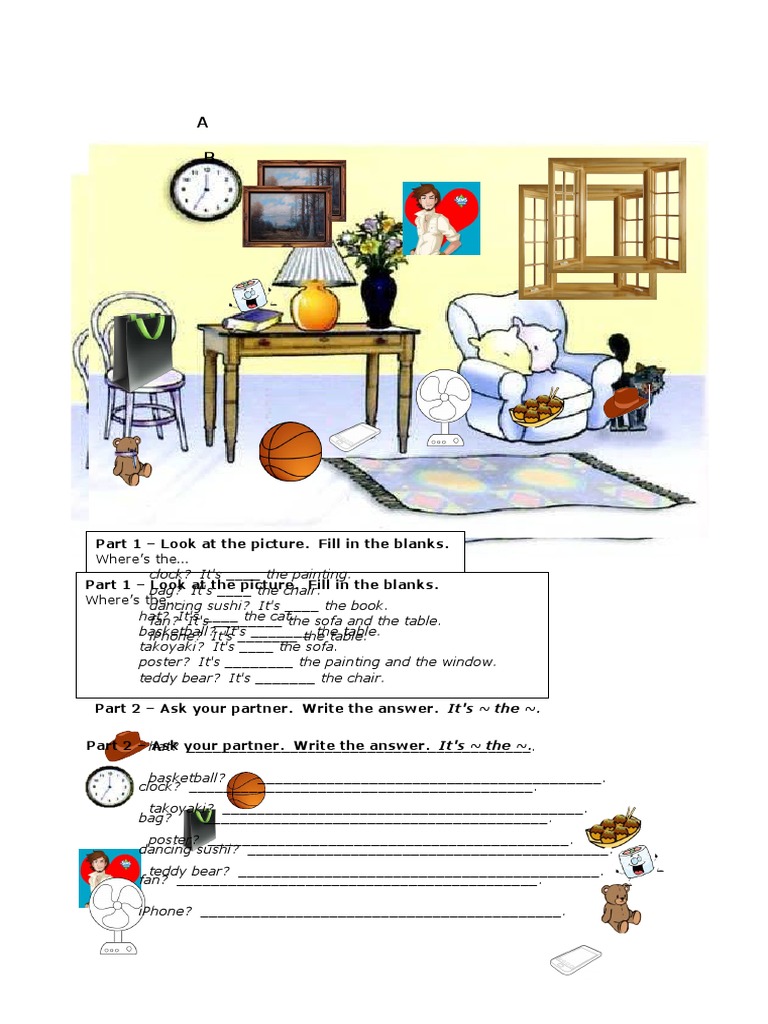 2014 Prepositions of Place Info Gap Fill Pictures | PDF