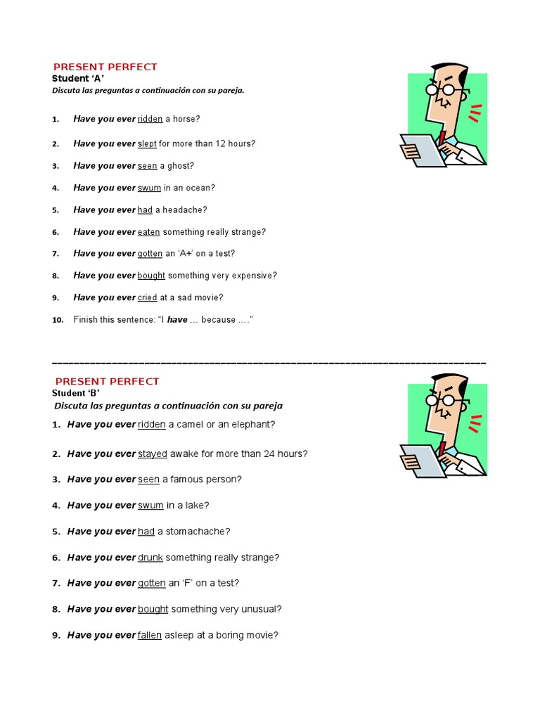 Exploring Life Experiences Through Questions About the Present Perfect ...