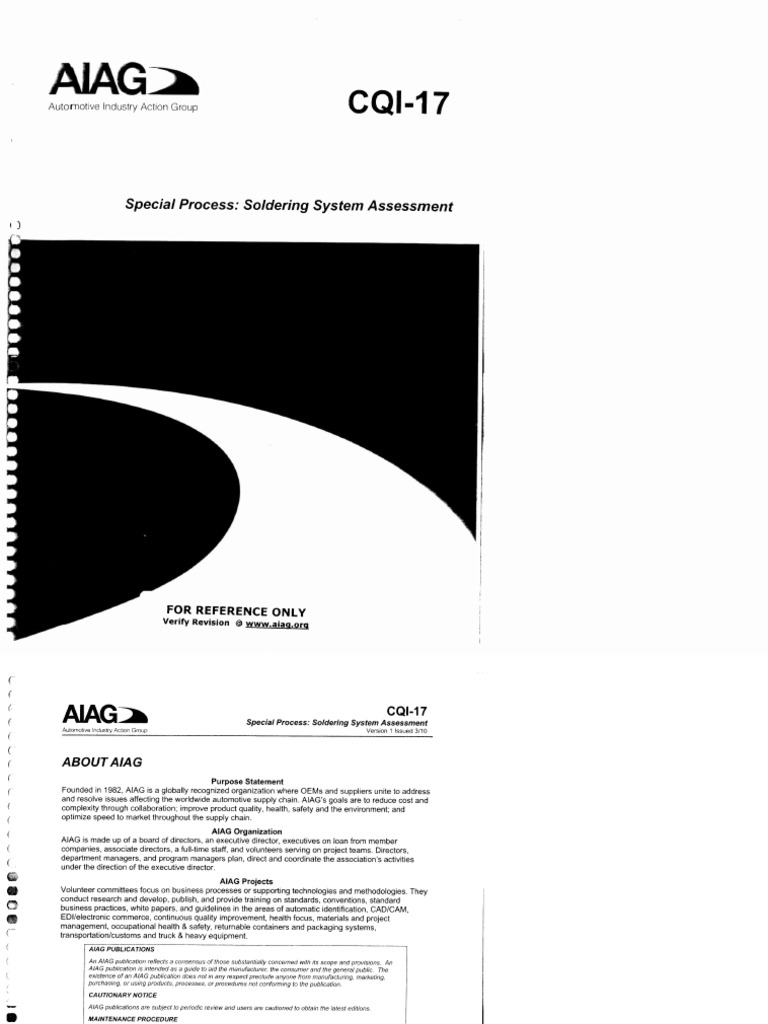 CQI 17 Soldering System Assessment PDF | PDF