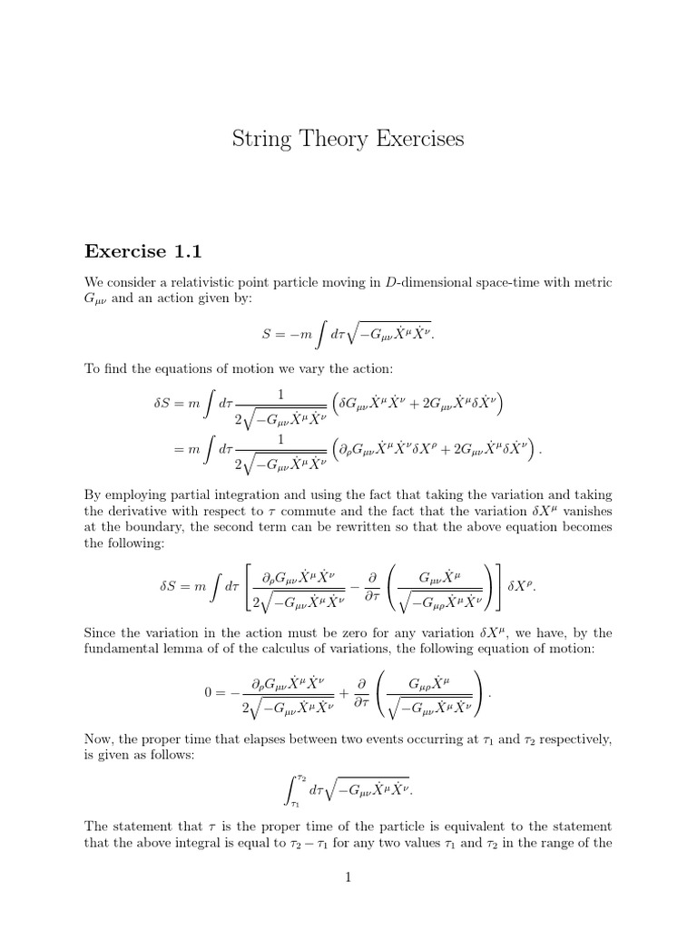 String Theory Exercises | PDF | Mathematical Objects | Spacetime