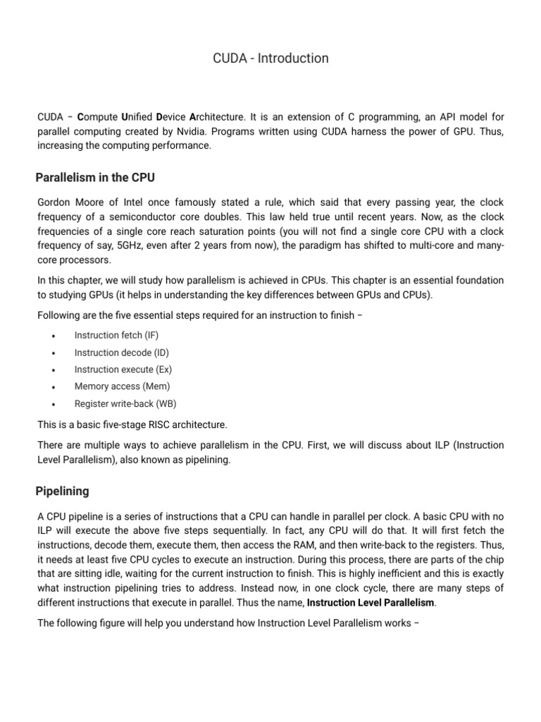 Cuda Introduction Cuda Introduction Pdf Multi Core Processor Central Processing Unit