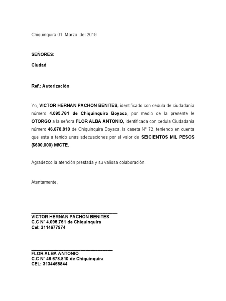 Autorizacion Docx22 | PDF | Gobierno y personalidad | Gobierno