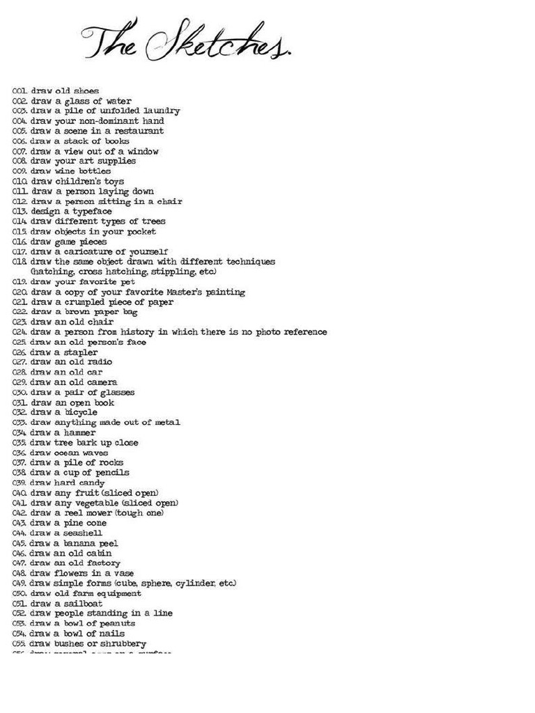 100 Things To Draw | PDF