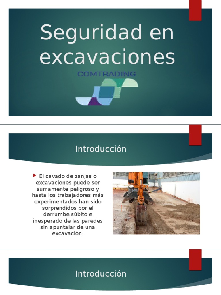 Presentacion Seguridad en Excavaciones | PDF | Excavación (Arqueología ...