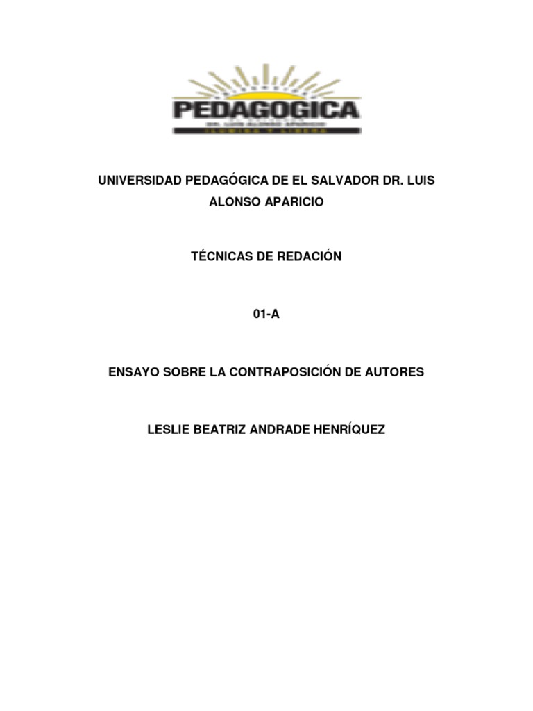La Contraposición de Autores | PDF | Platón | Conocimiento