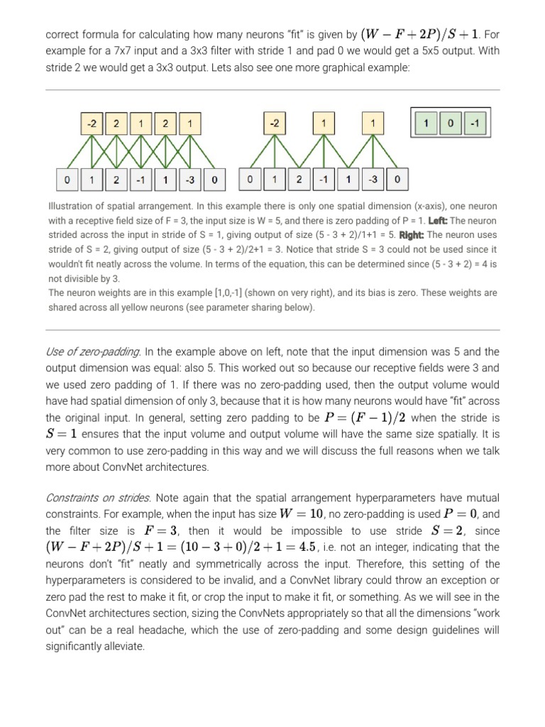 (W F + 2P) /S + 1: Use of Zero-Padding | PDF | Areas Of Computer ...