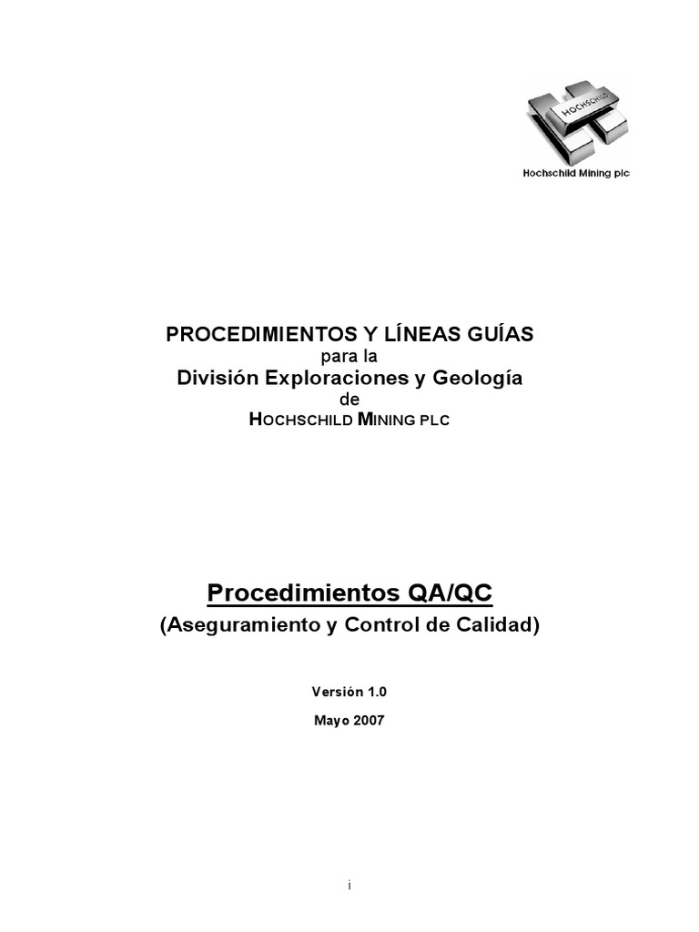 04 - Procedimiento de QA-QC PDF | PDF | Laboratorios | Cobre