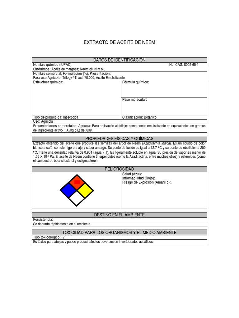 Extracto de Aceite de Neem | PDF