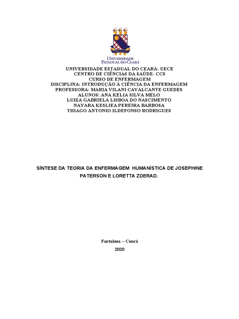 Teoria Humanística da Enfermagem de Paterson e Zderad | PDF ...