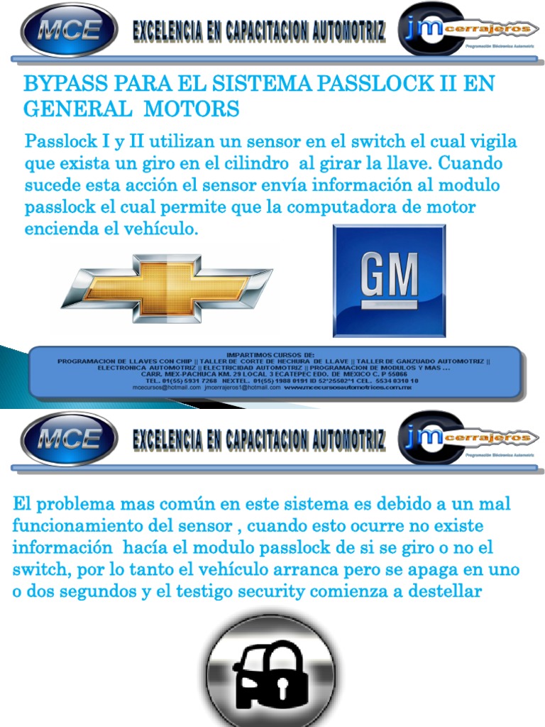 Bypass del Sistema Passlock II GM | PDF | Ingenieria Eléctrica | Bienes ...