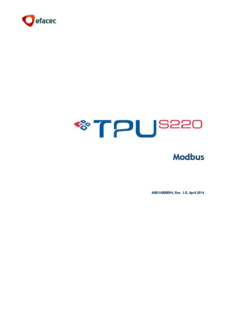 TPU S220 - User Manual - Modbus PDF | PDF | Byte | Integer (Computer Science)