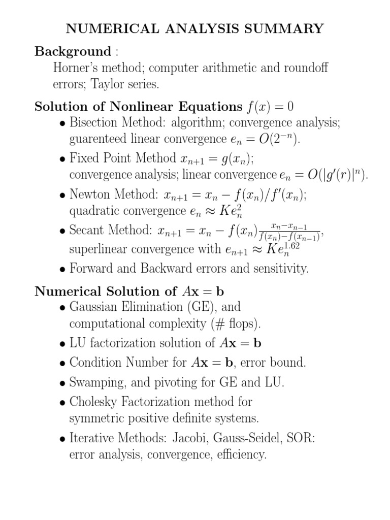 NUMERICAL ANALYSIS METHODS | PDF | Numerical Analysis | Mathematical ...