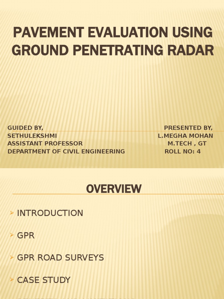 Pavement Evaluation Using Ground Penetrating Radar | PDF | Radar ...