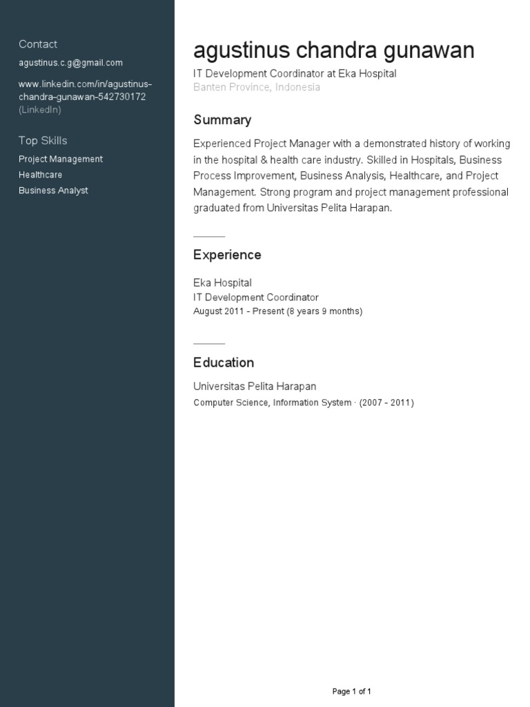 Agustinus Chandra Gunawan: Contact | PDF | Computers