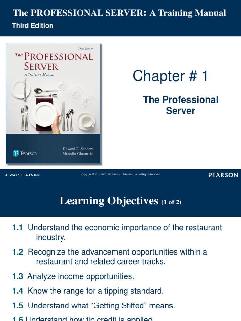 Chapter # 1: The Professional Server A Training Manual | PDF | Gratuity ...