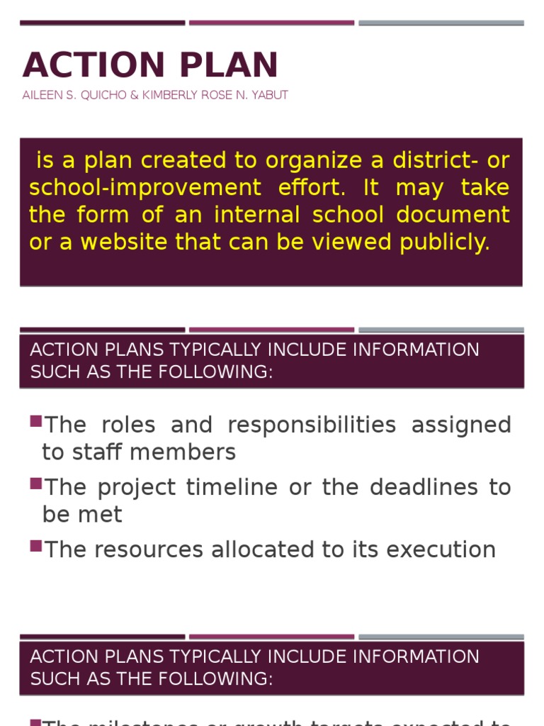 Action Plan Steps | PDF | Cognition | Business