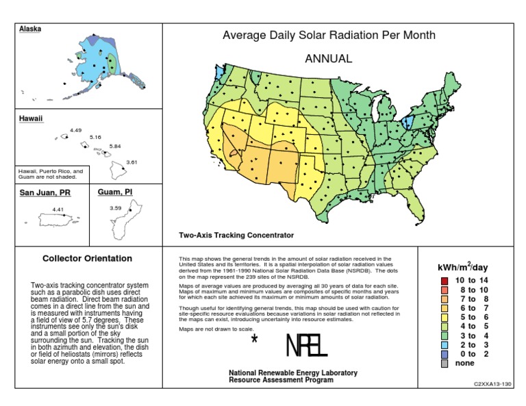 US Solar Radiation Trends Map | PDF | Map | Sun