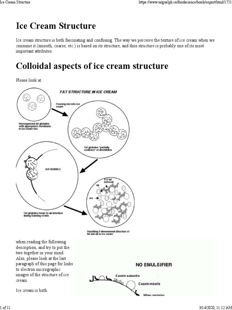Ice Cream Structure | PDF | Emulsion | Ice Cream