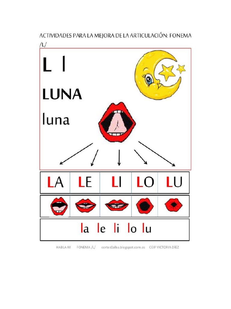 Actividades de Articulación Fonema L | PDF