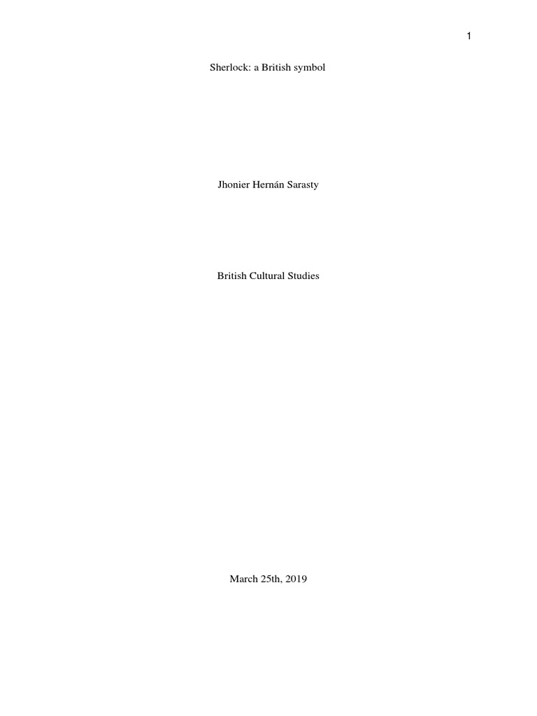 Sherlock A British Symbol | PDF | Sherlock Holmes | A Study In Scarlet