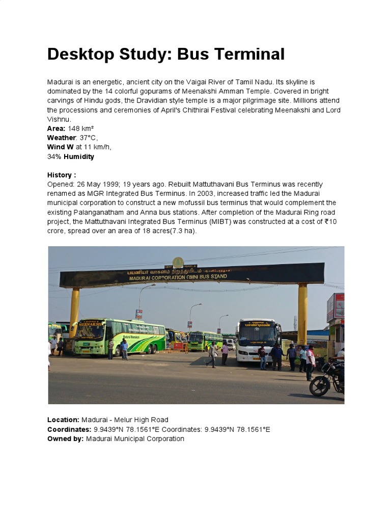 Desktop Study - Bus Terminal | PDF | Bus | Transport