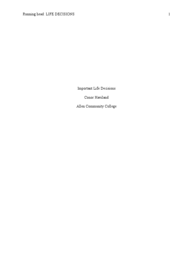 Important Life Decisions | PDF | Debt | Academic Degree