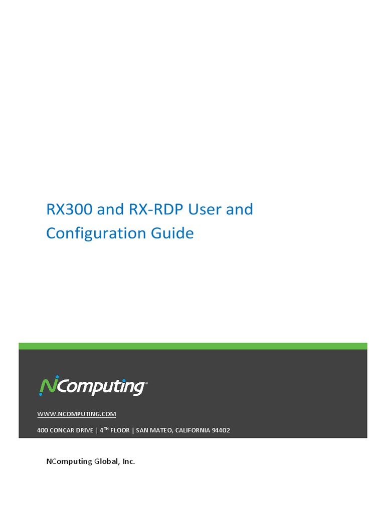 User Manual - RX300 RX RDP Configuration Guide - (EN) - 716493 | PDF ...