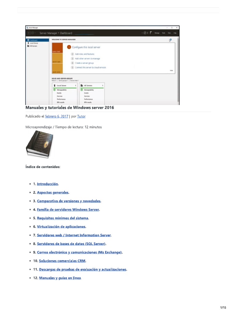 Manuales y Tutoriales de Windows Server 2016 | PDF