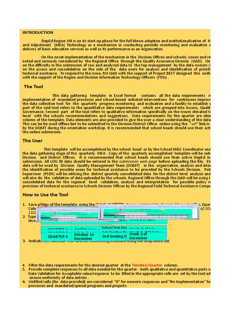 SMEA TEMPLATE 2019 - AGUSAN DEL SUR 4th | PDF | Data | Evaluation