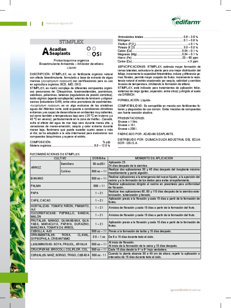 Stimplex 20181018 124708 | PDF | Fertilizante | Plantas