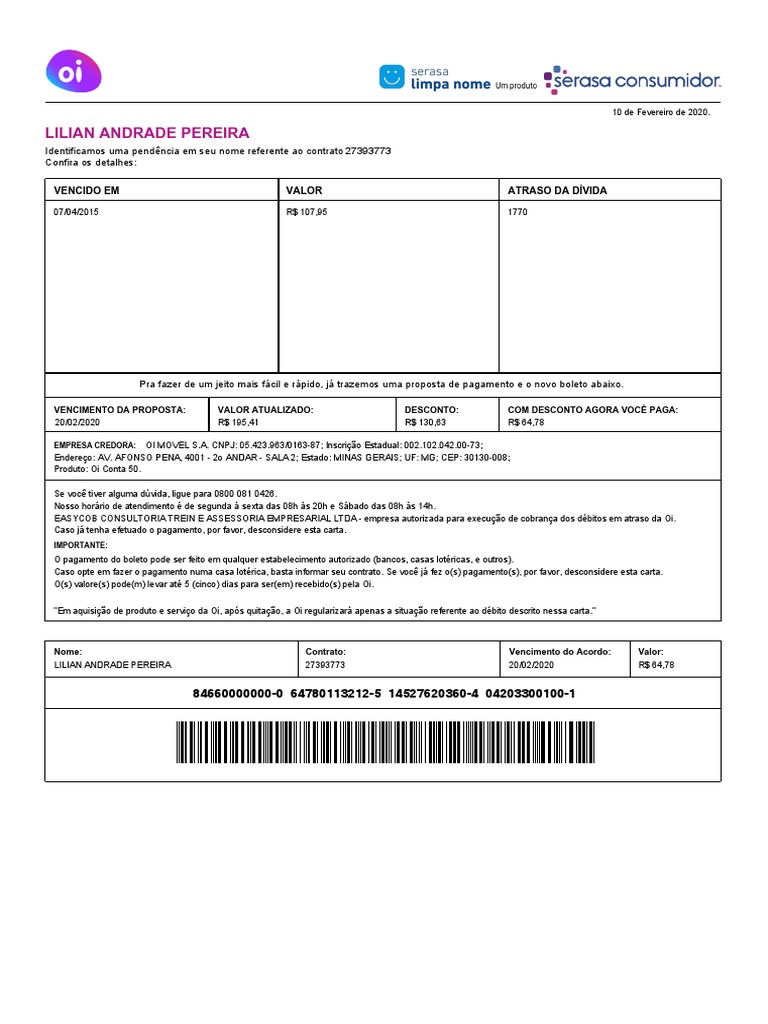 Boleto Oi PDF | PDF