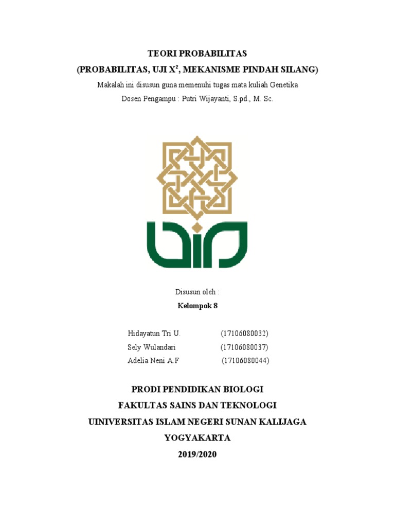 Genetika Kel.7 (Probabilitas, Uji X2, Pindah Silang) | PDF | Metode & Bahan Ajar