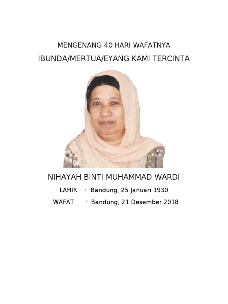 MENGENANG 40 HARI WAFATNYA Eyang | PDF