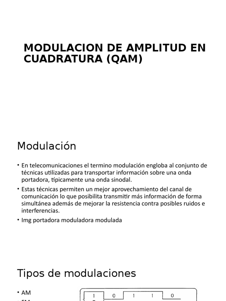 Modulación de Amplitud en Cuadratura (QAM) 1234 | PDF | Modulación | Módem