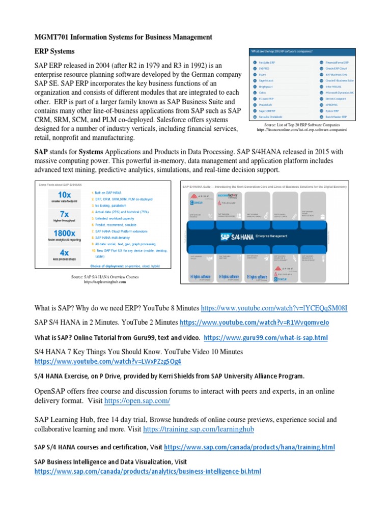 MGMT701 Information Systems For Business Management | PDF | Salesforce ...