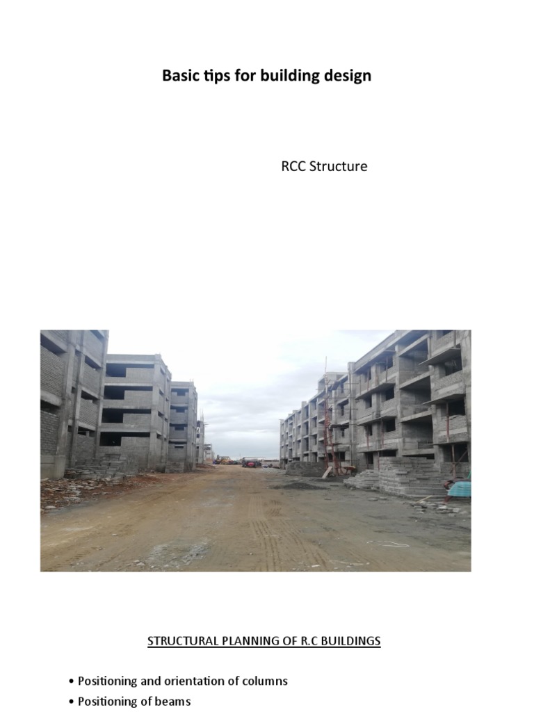 Basic Tips For Building Design: RCC Structure | PDF | Beam (Structure ...
