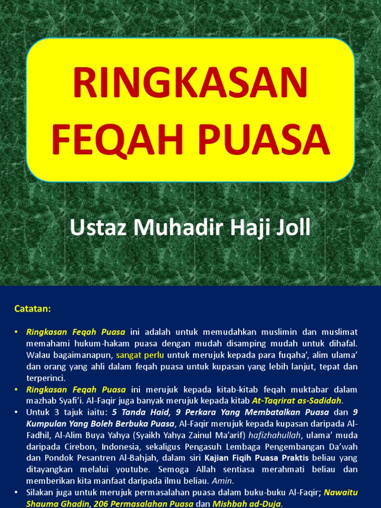 Ringkasan Feqah Puasa PDF | PDF
