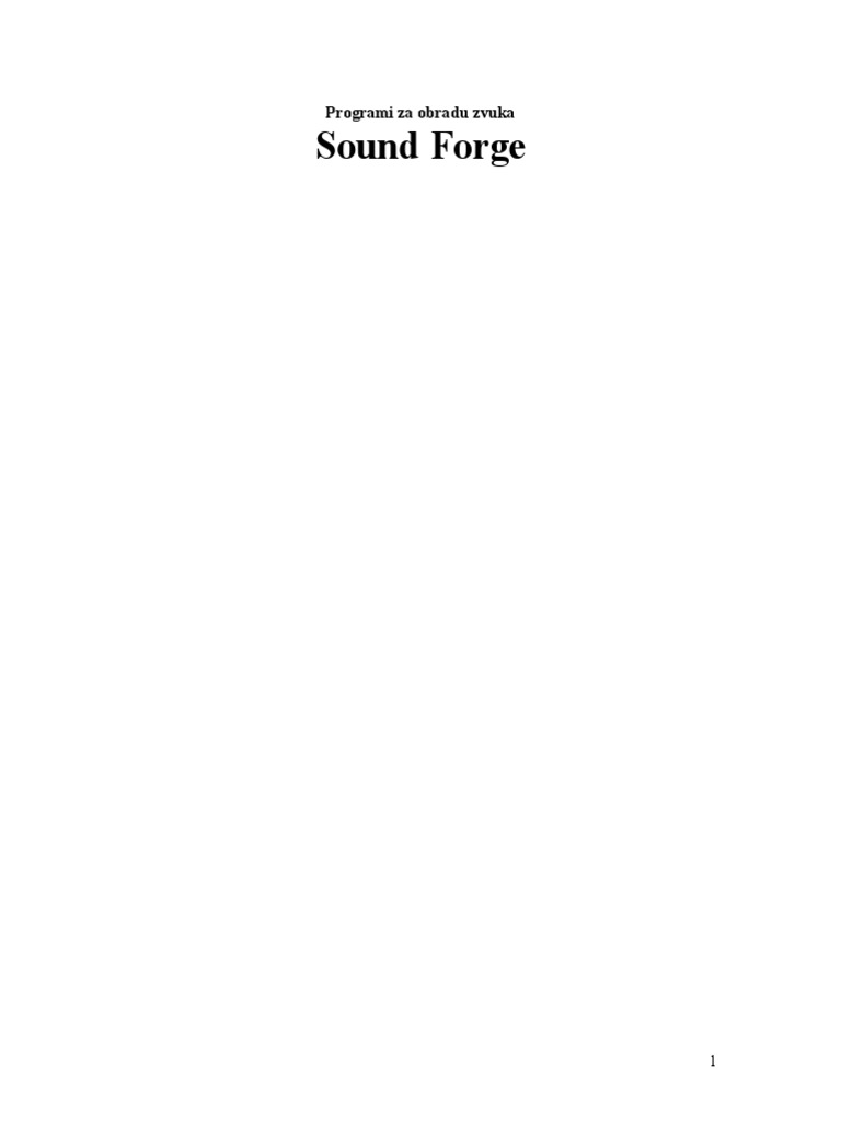 Sound Forge | PDF