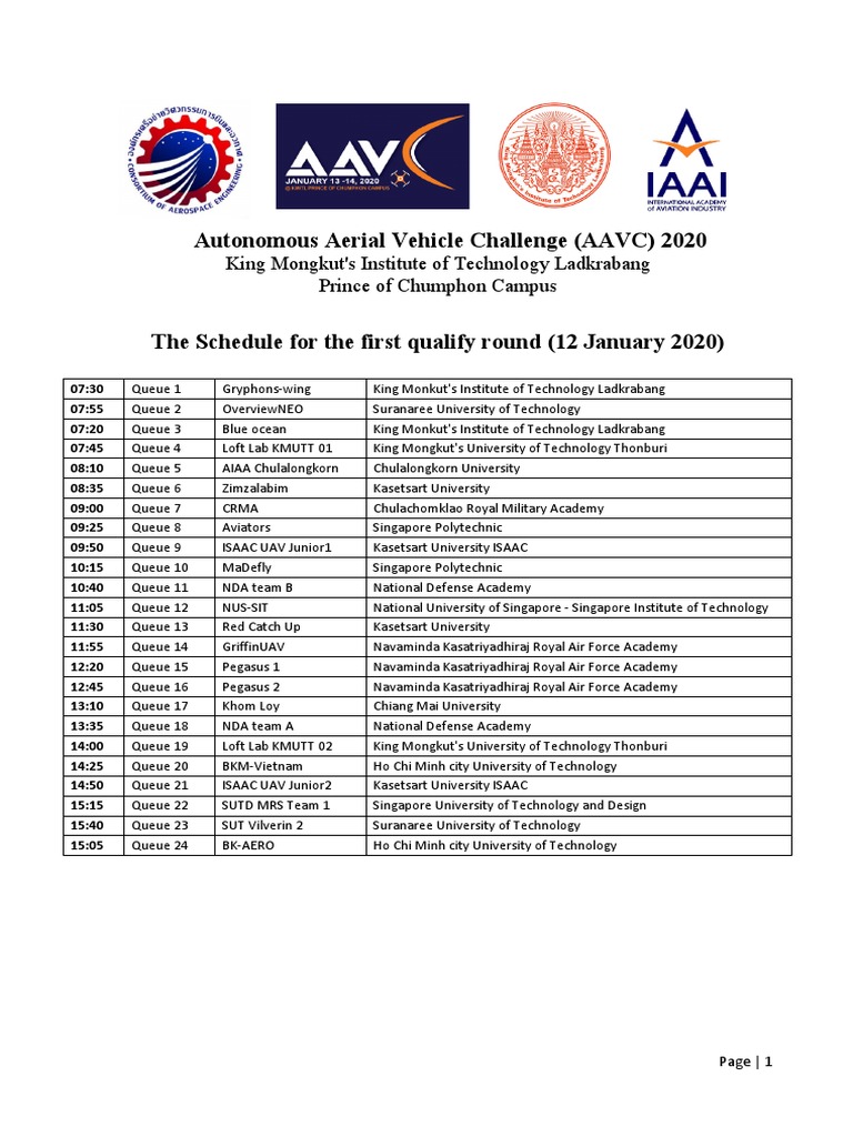 Q1 Schedule | PDF