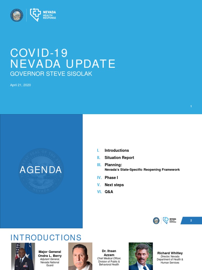 Nevada COVID-19 Reopening Update 2020 | PDF | Health Care | Medicine